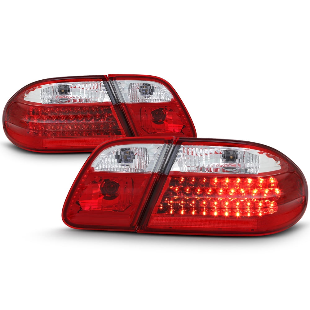AKKON - For 96-02 Benz W210 E-Class Red Clear Lens LED Tail Brake ...