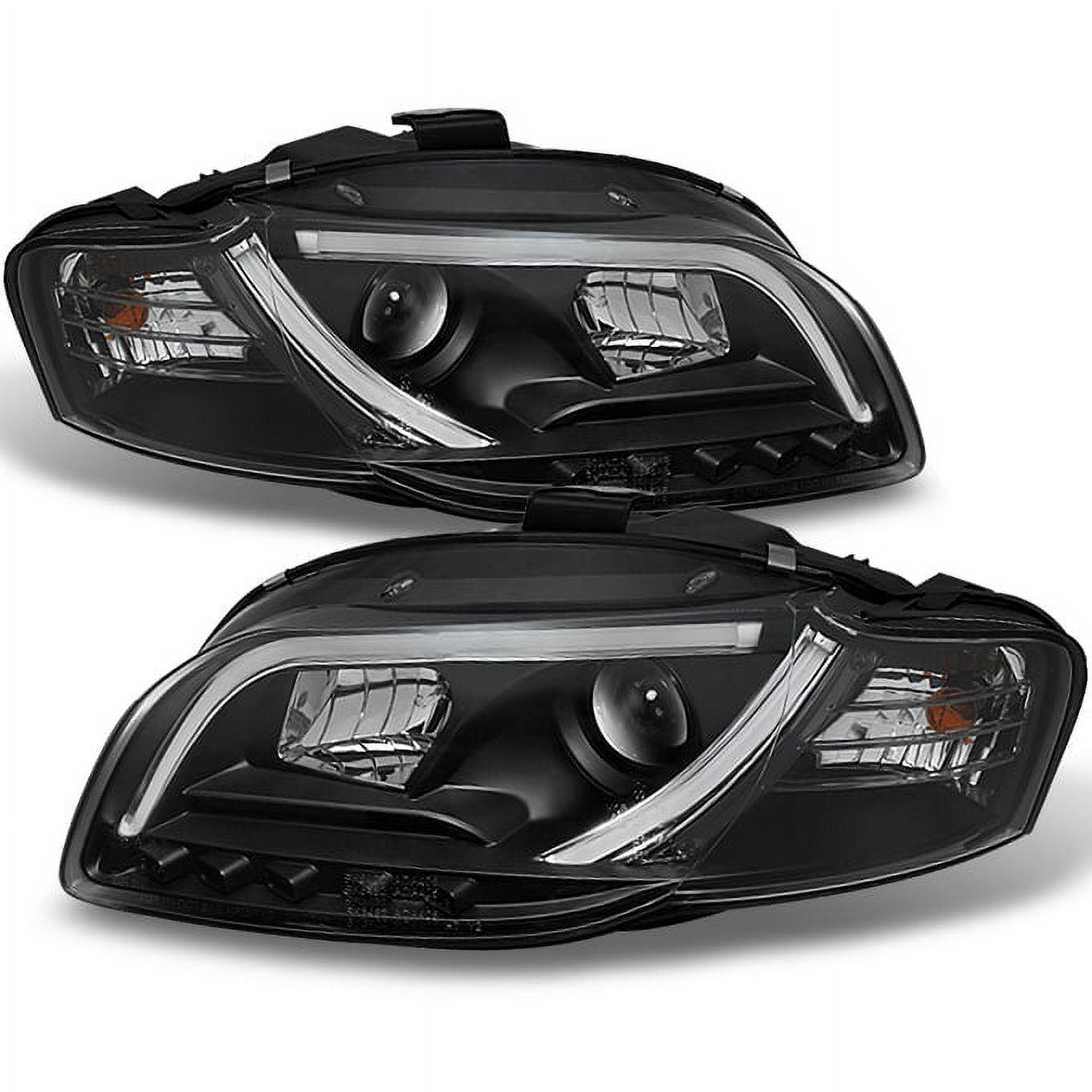 AKKON - For Audi A4 B7 Sport Sedan Black Bezel DRL Daytime LED Light ...