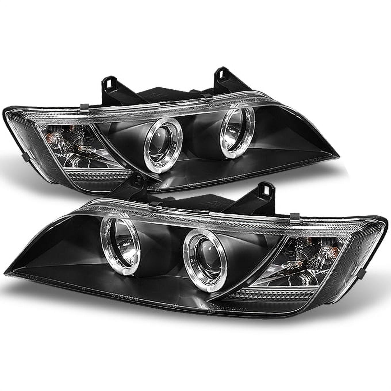 AKKON - For BMW E37 Z3 Coupe Halogen Type Black Bezel Dual Halo Ring Projector Headlights Lamps ...