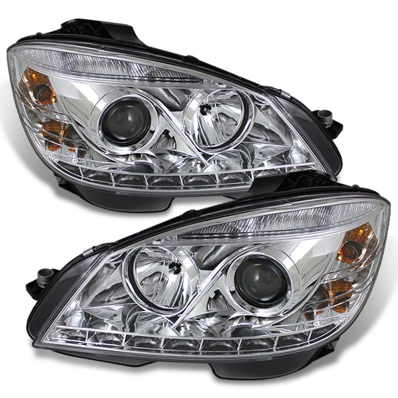 AKKON - Benz W204 C-Class 4 Door Sedan Chrome Clear DRL LED Projector ...