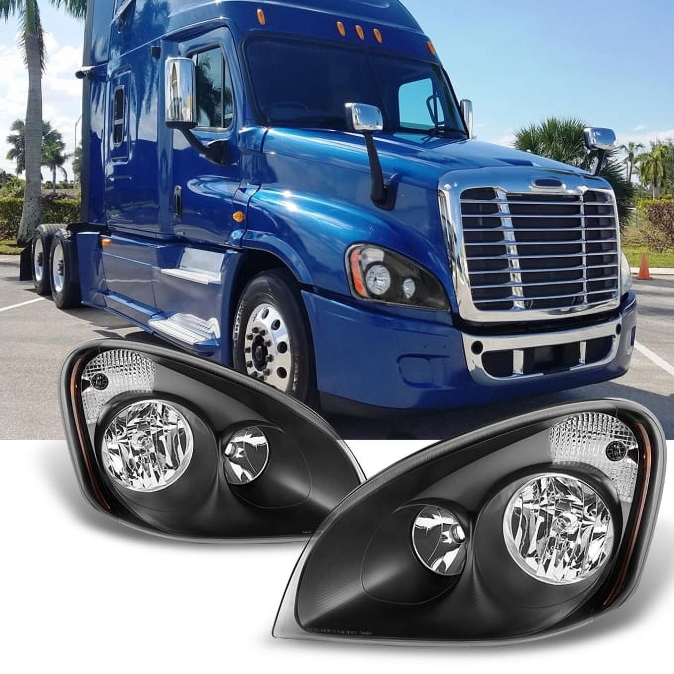 AKKON - For [Black] 2008-2016 Freightliner Cascadia Halogen Type Driver ...