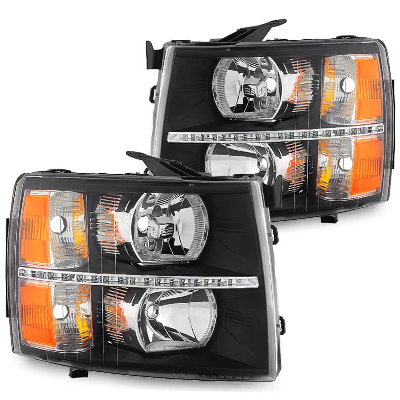 AKKON - For Black Bezel 07-13 Chevy Silverado Pickup Truck LED ...