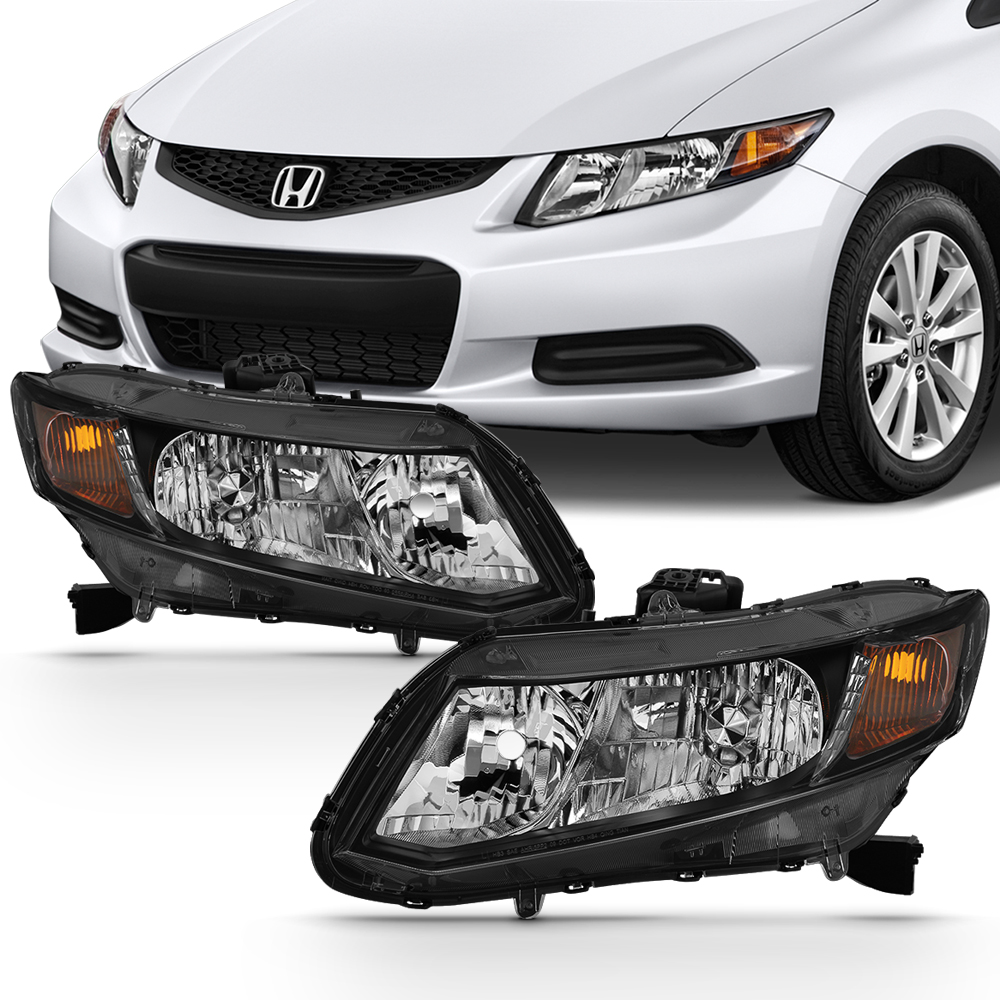 AKKON - Fits 2012 2013 2014 2015 Honda Pilot [Halogen Type] Black ...