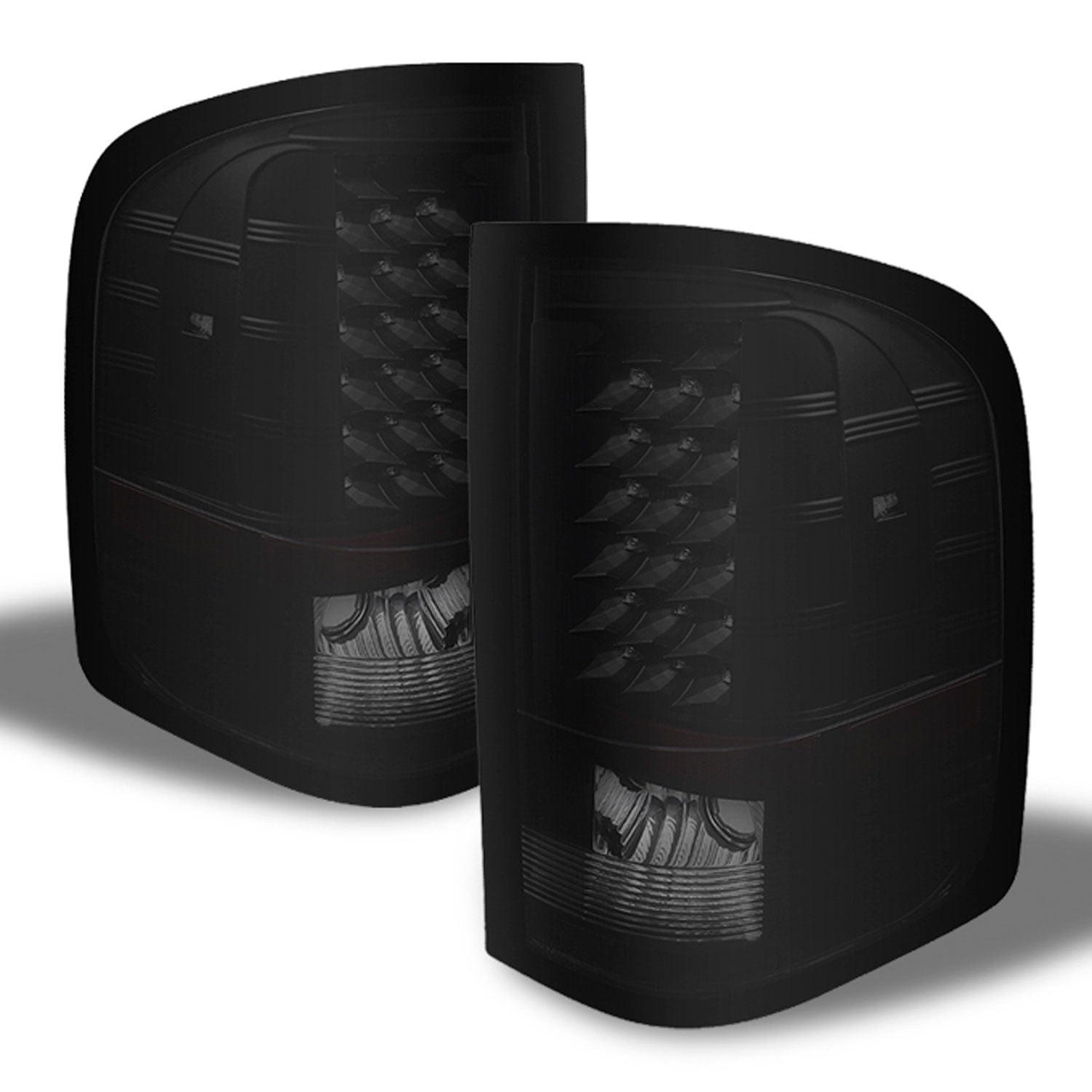 AKKON - For Black Smoke 07-13 Silverado Pickup Full LED Tail Lights ...