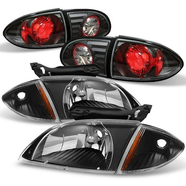 AKKON - For Chevy 00-02 Cavalier Base Z24 LS Model Black Headlights ...