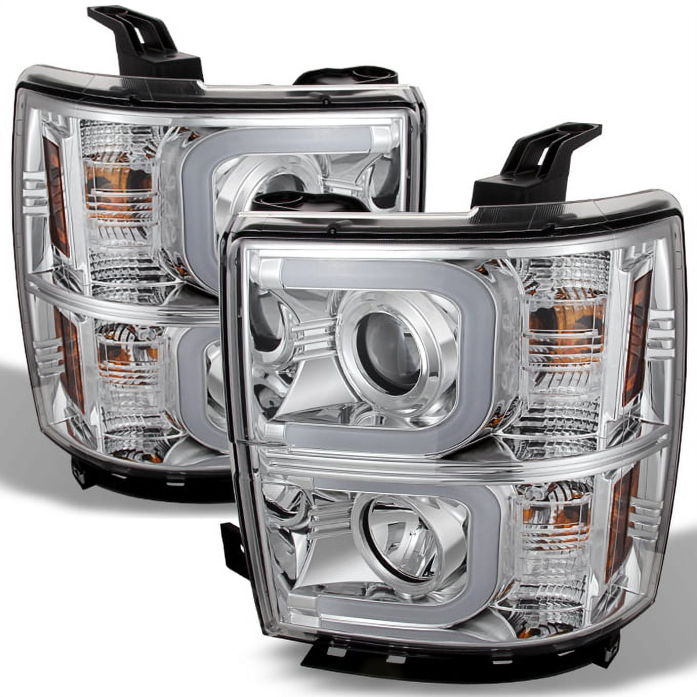 AKKON - Chevy Silverado 2014-2015 1500 Chrome Clear LED Daylight ...