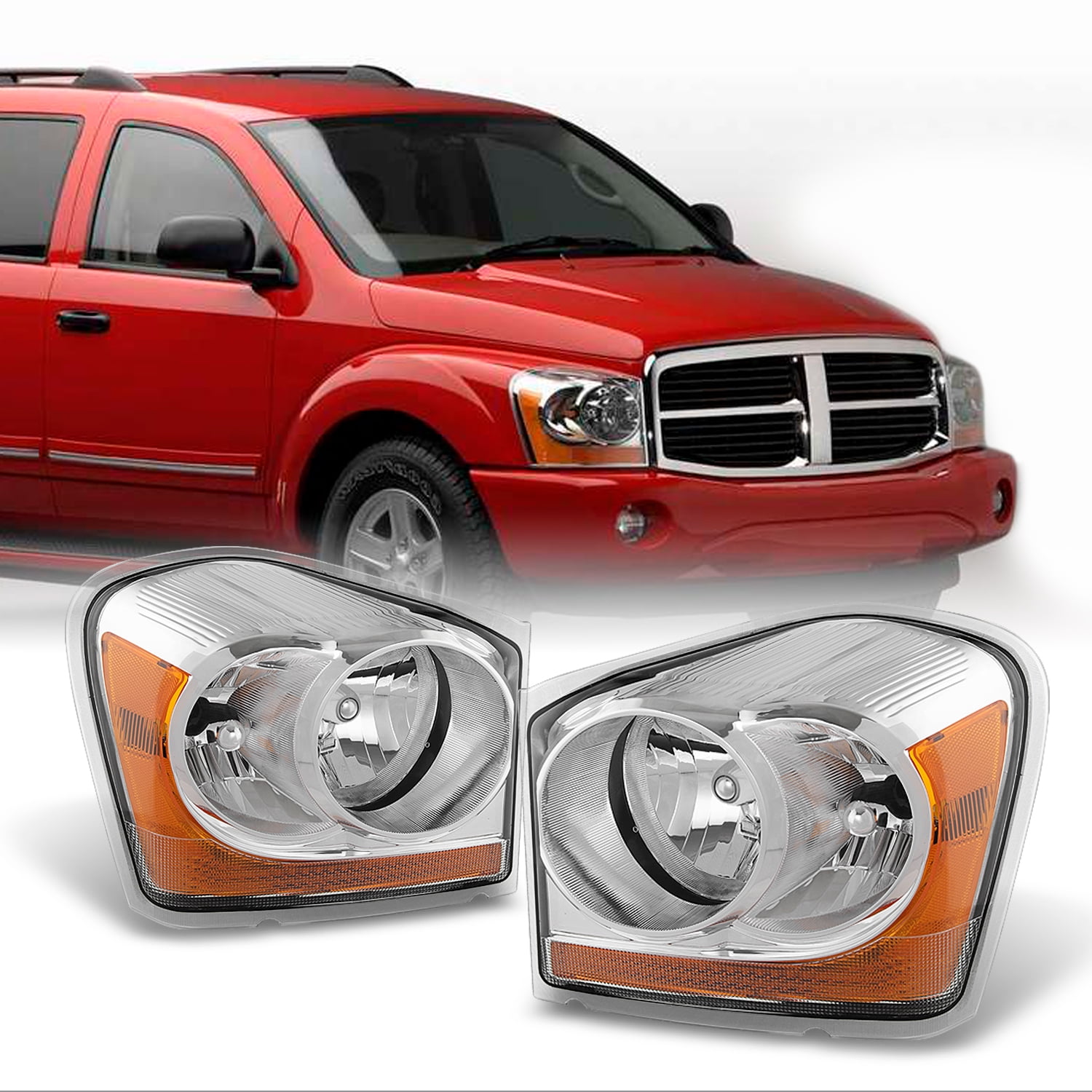 AKKON - For Dodge Durango OE Replacement Chrome Bezel Headlights Driver ...