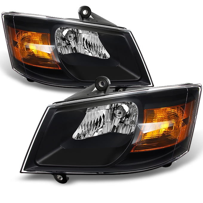 AKKON - For Dodge Grand Caravan Black Headlights Head Lamps Driver and ...