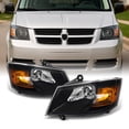 AKKON - For Dodge Grand Caravan Black Headlights Head Lamps Driver and ...