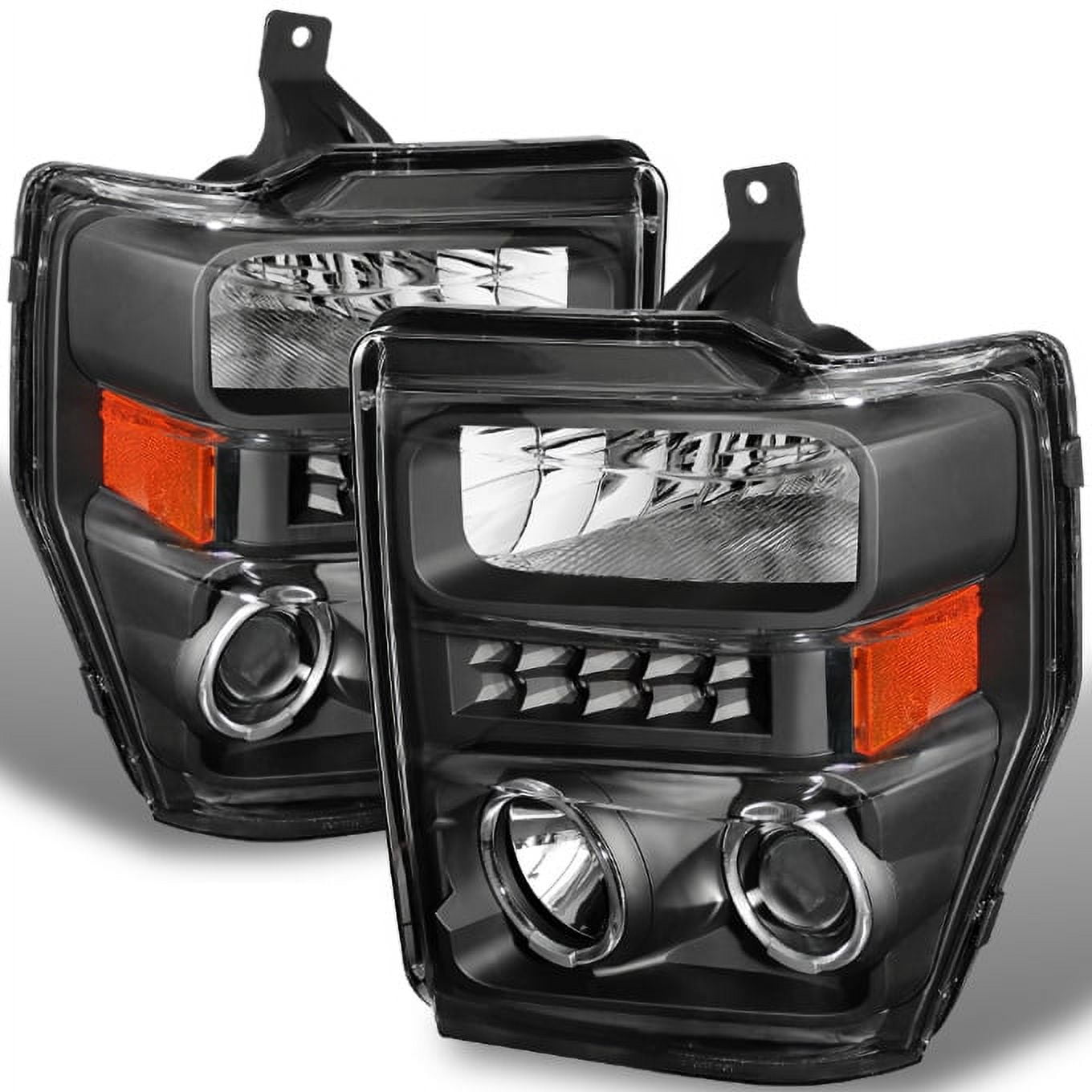 AKKON - For F-Series Superduty Black Bezel Dual Halo Ring DRL Daylight ...