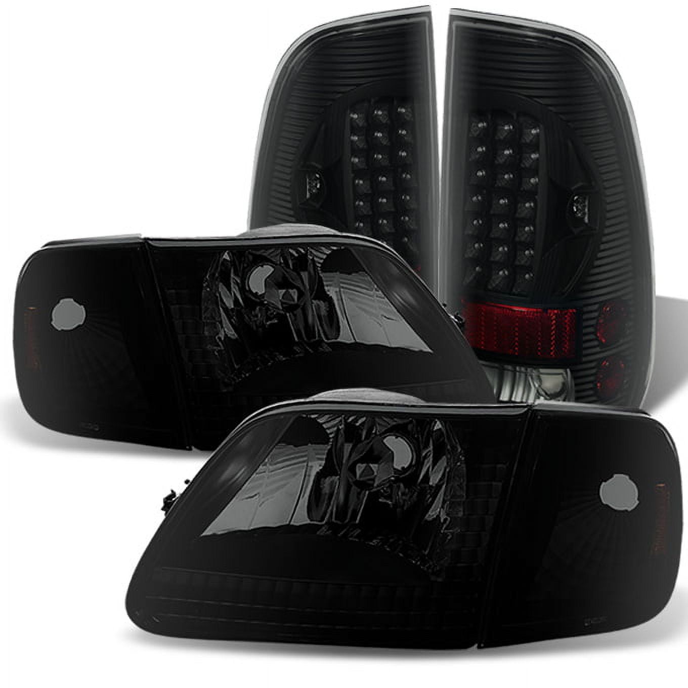 AKKON - For Ford 97-03 F150 Pickup Black Smoked Headlights+ Corner ...