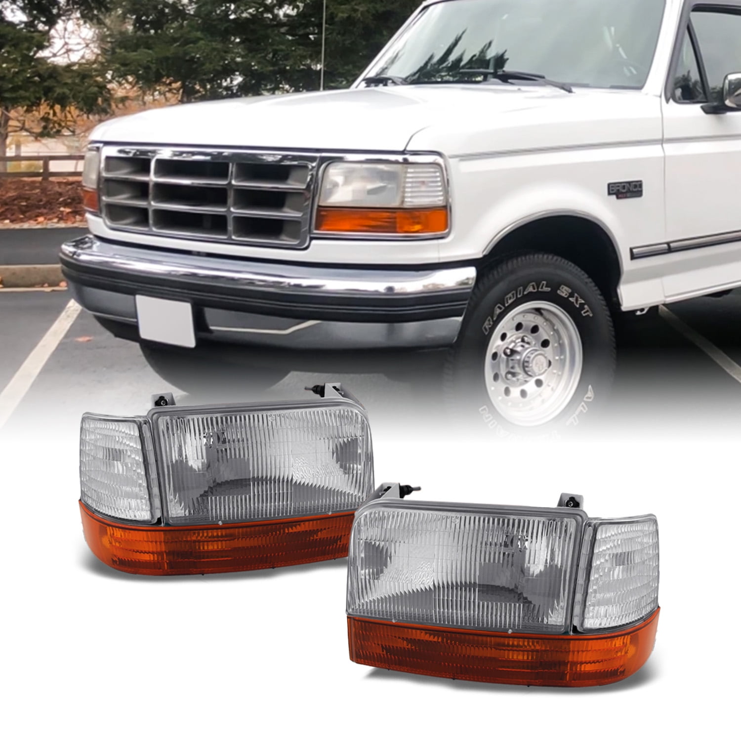 AKKON - For Ford Bronco F150 F250 F350 Replacement Headlights Corner ...
