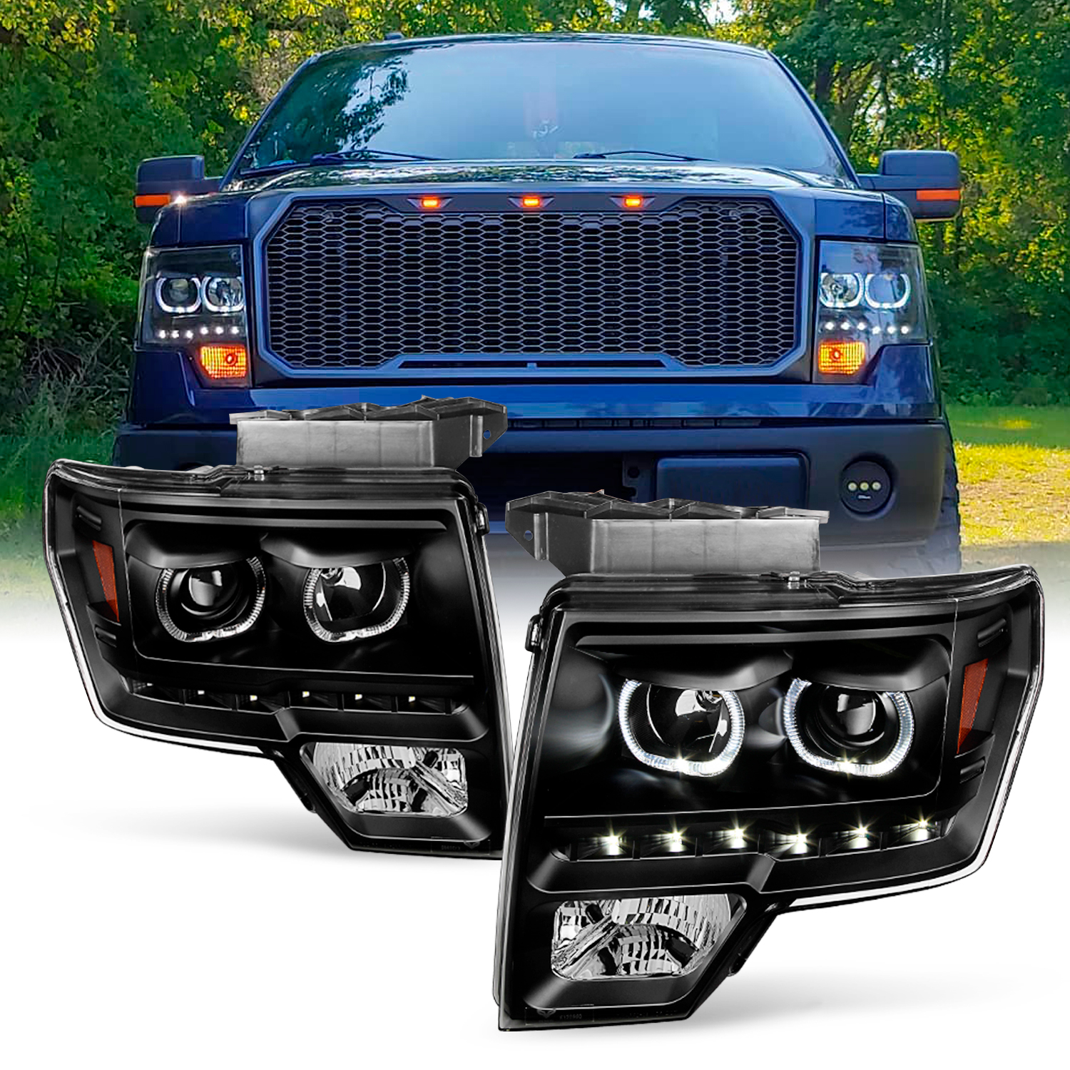 Spyder Ford F150 04-08 Projector Headlights - Version 2 - LED Halo ...