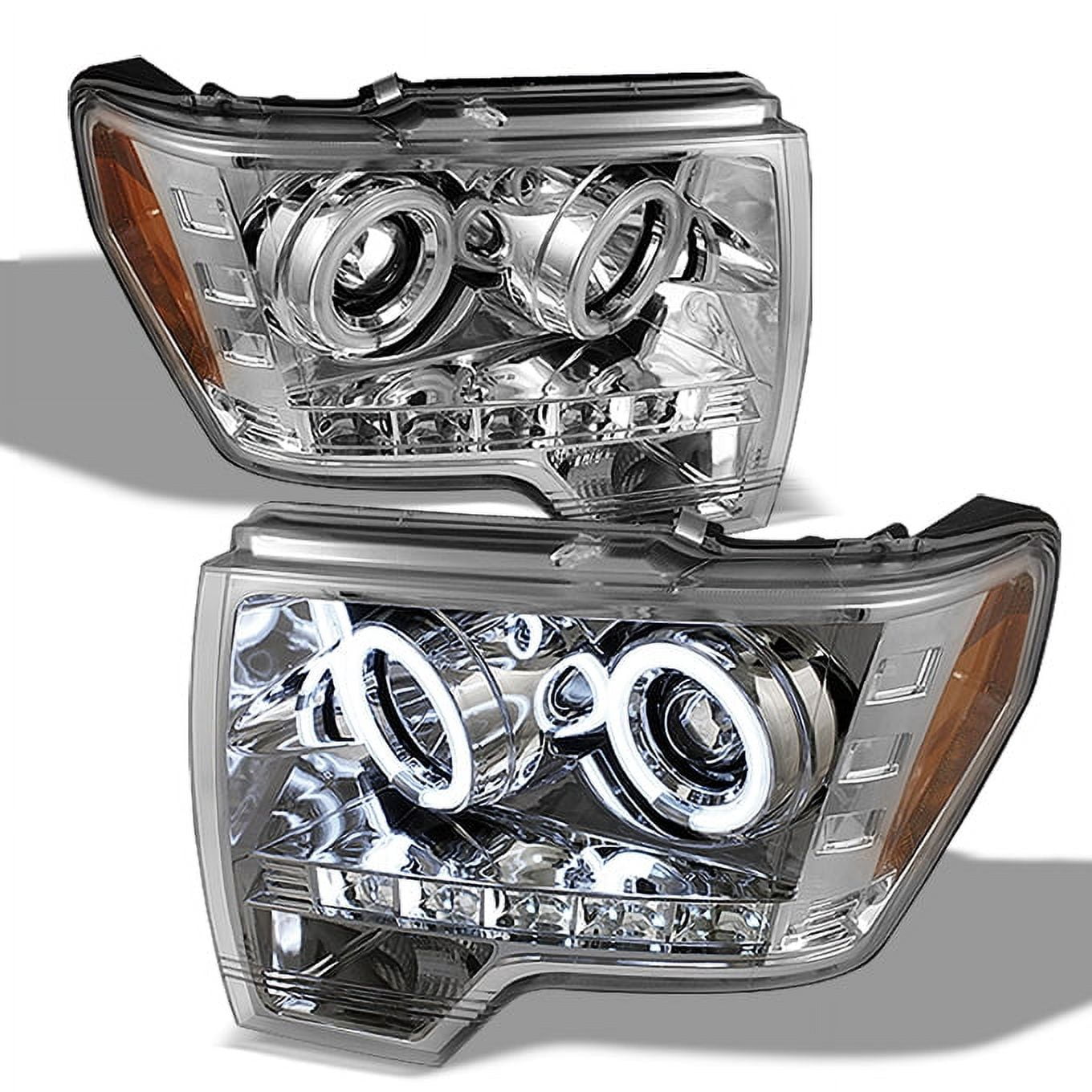 AKKON - For Ford F150 F-150 Pickup Black Smoke CCFL Halo LED Projector ...