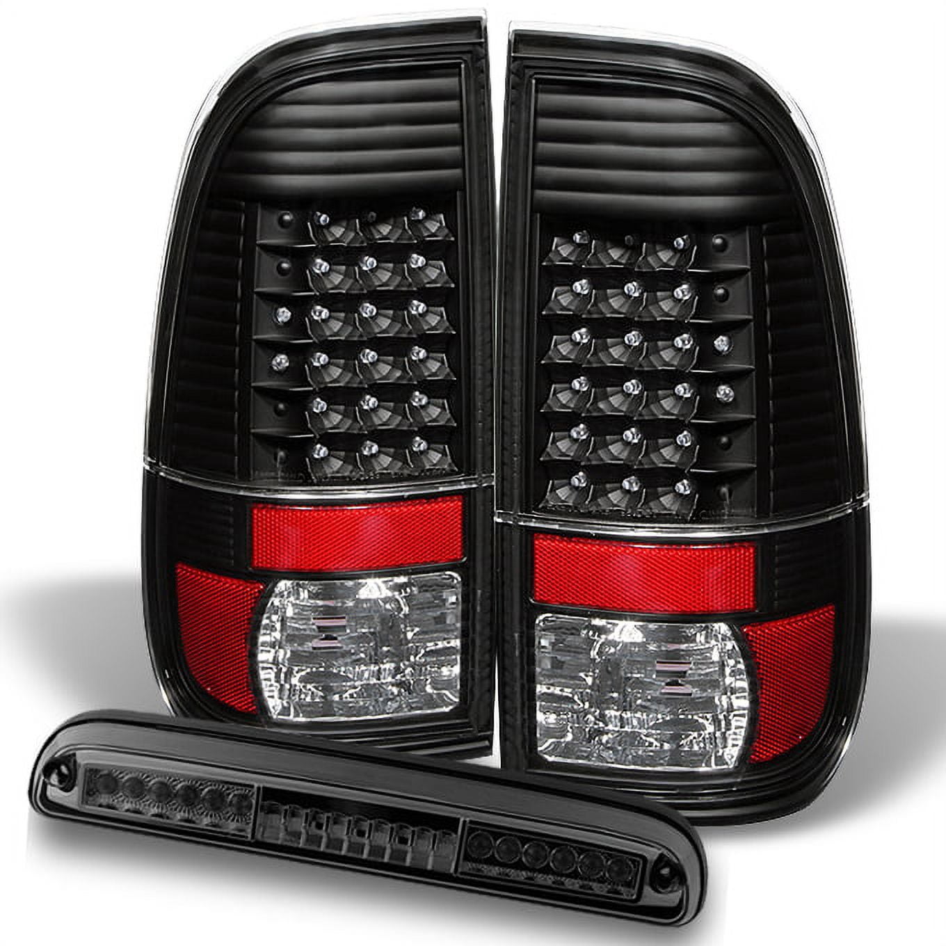 AKKON - For Ford F250/350/450/550 Pickup Truck Black LED Tail Lights ...
