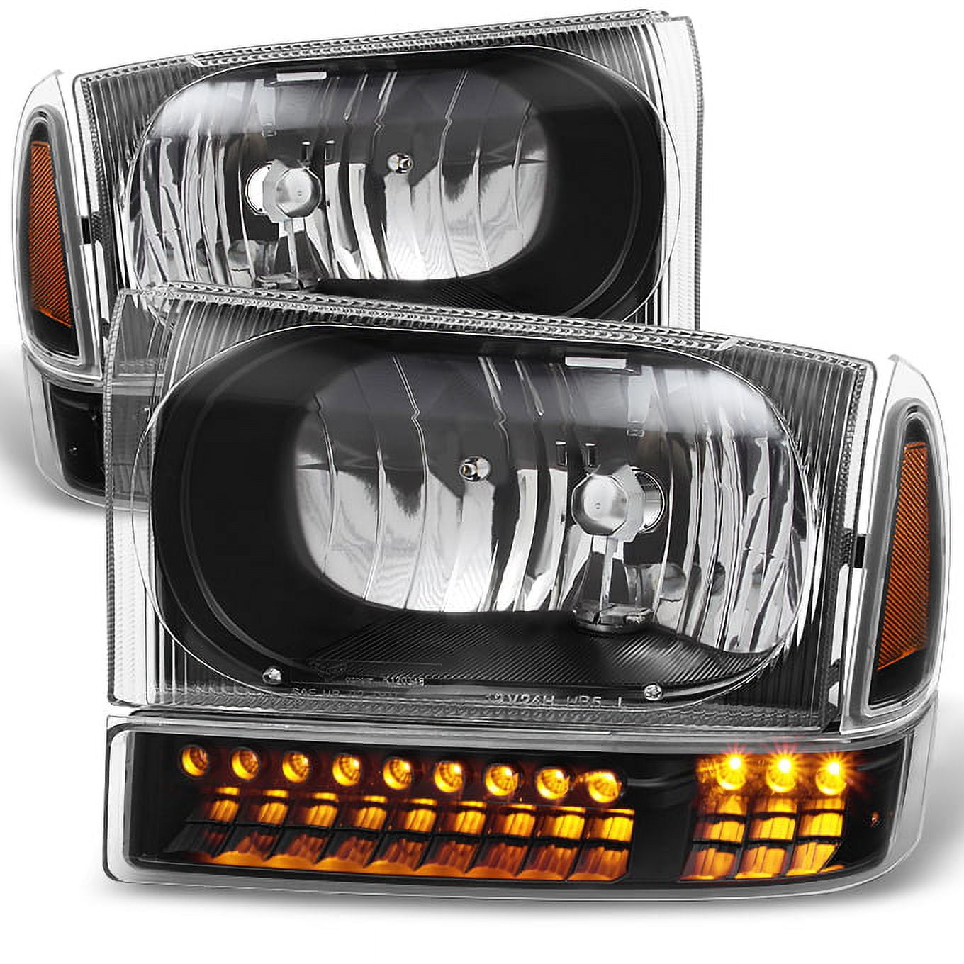 AKKON - For Ford F250 | F350 Superduty | Excursion Black Headlights ...