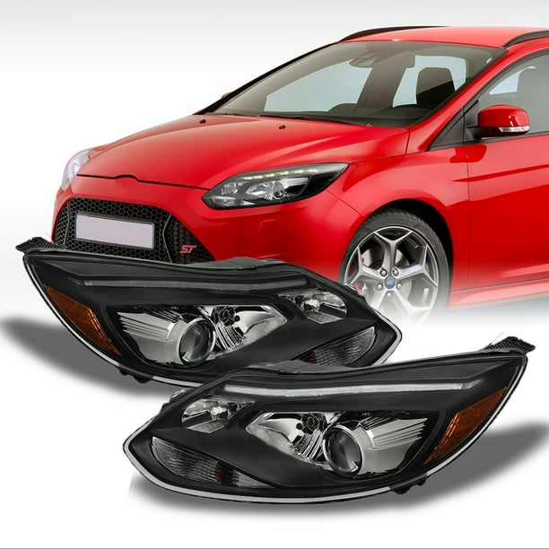 AKKON - For Ford Focus Black Bezel Euro Spac Plug N Play Daylight LED ...