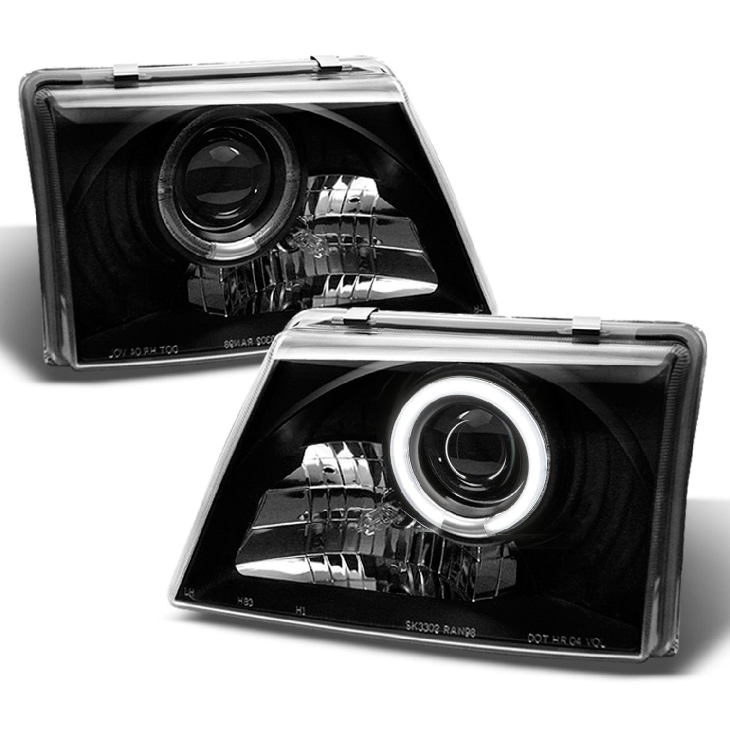 Spyder Ford Ranger 01-11 1PC Projector Headlights - LED Halo - LED ...