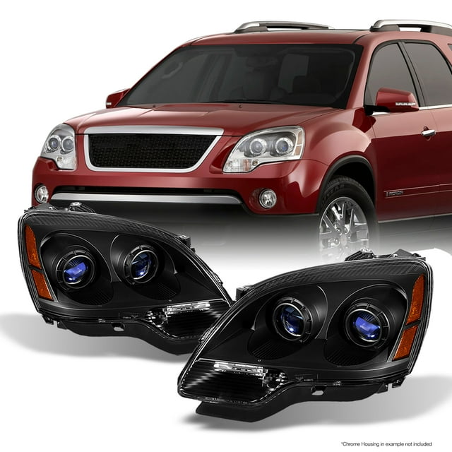 AKKON Front Light - Black Bezel Projector Headlights for GMC Acadia 07 ...