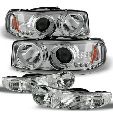 AKKON - For GMC Sierra Yukon Halo Projector Headlights Lamps + LED ...