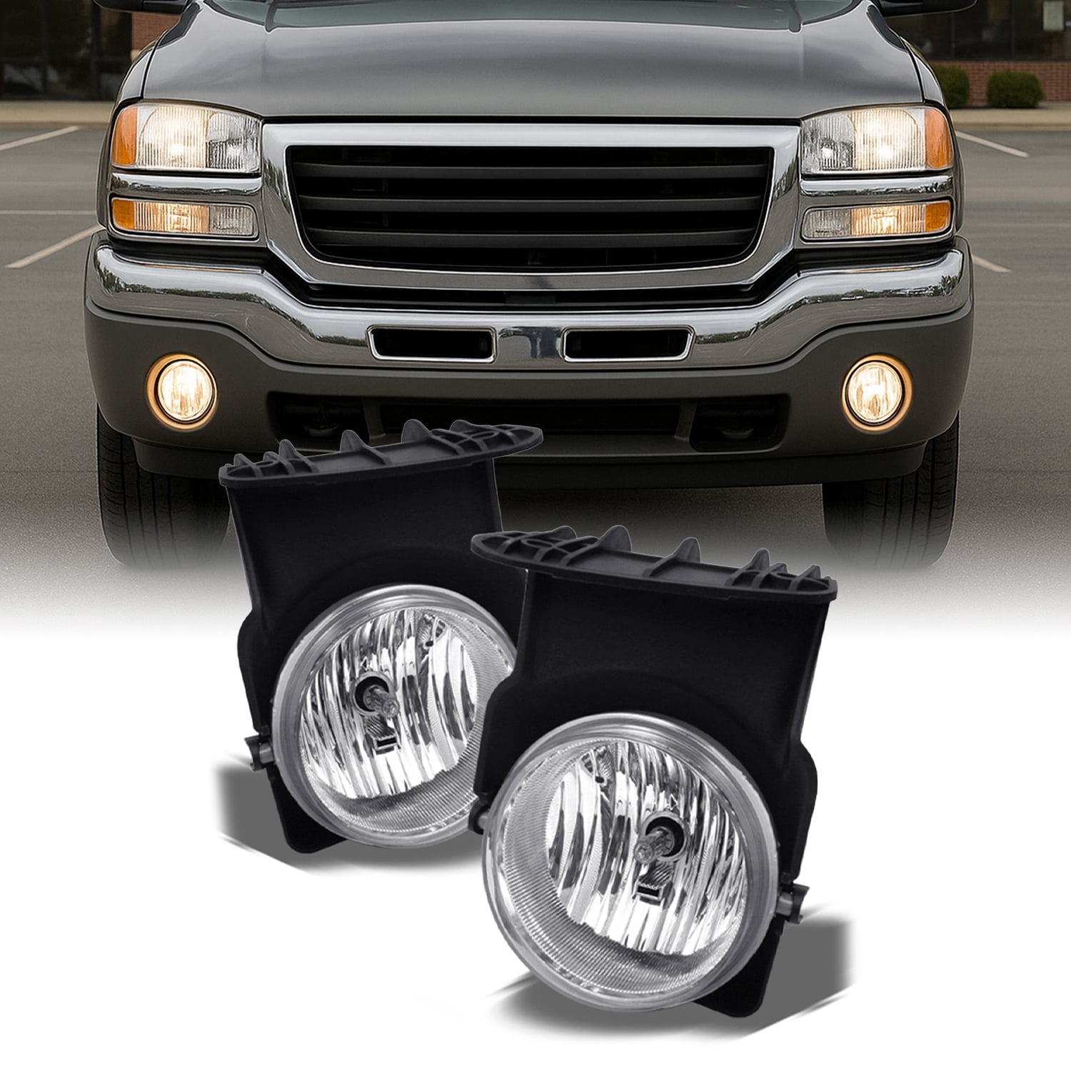 AKKON - For GMC Sierra Pickup Truck Bumper Driving Clear Fog Lights ...