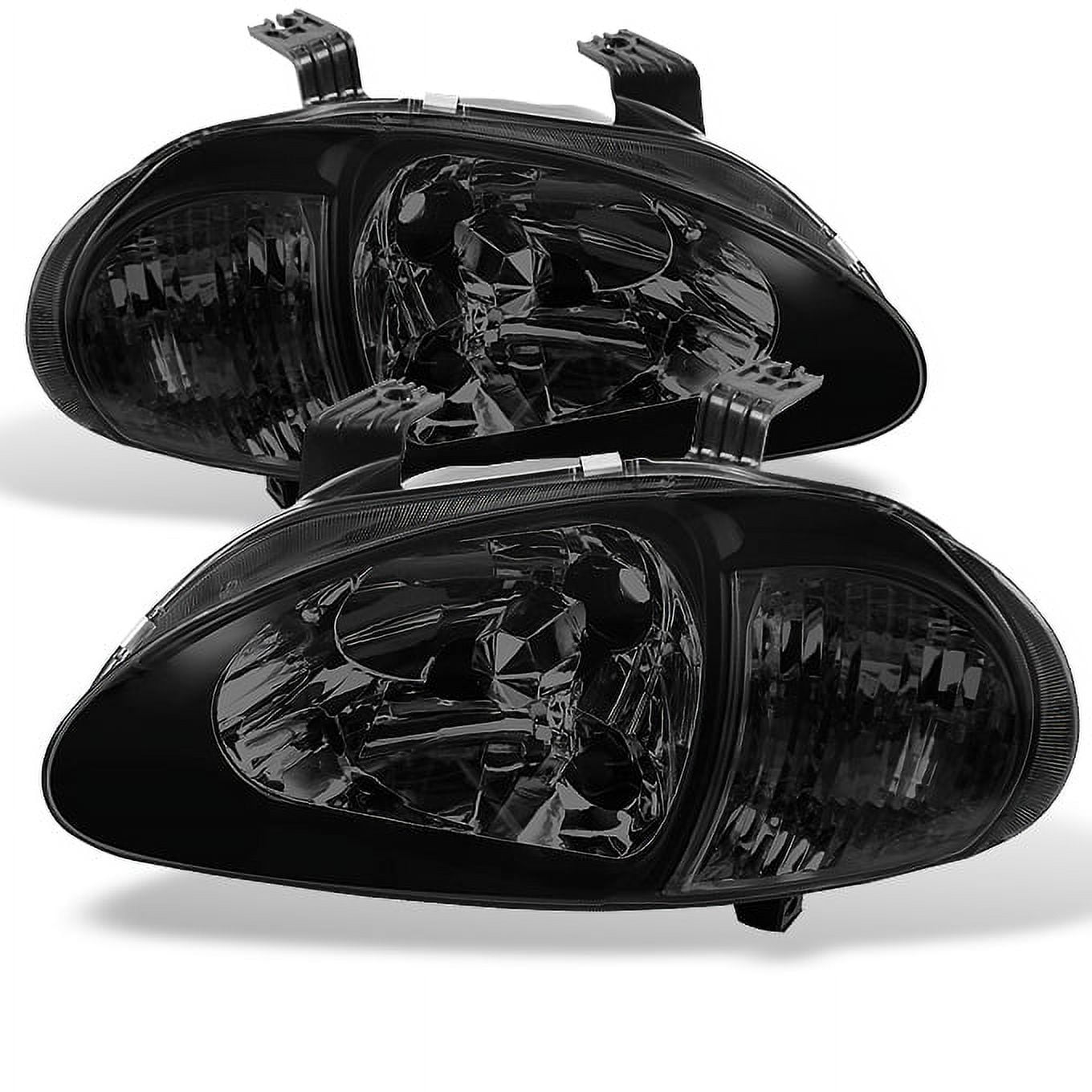 AKKON - For Honda Del Sol Replacement Smoke 1 Piece Headlights Corner ...