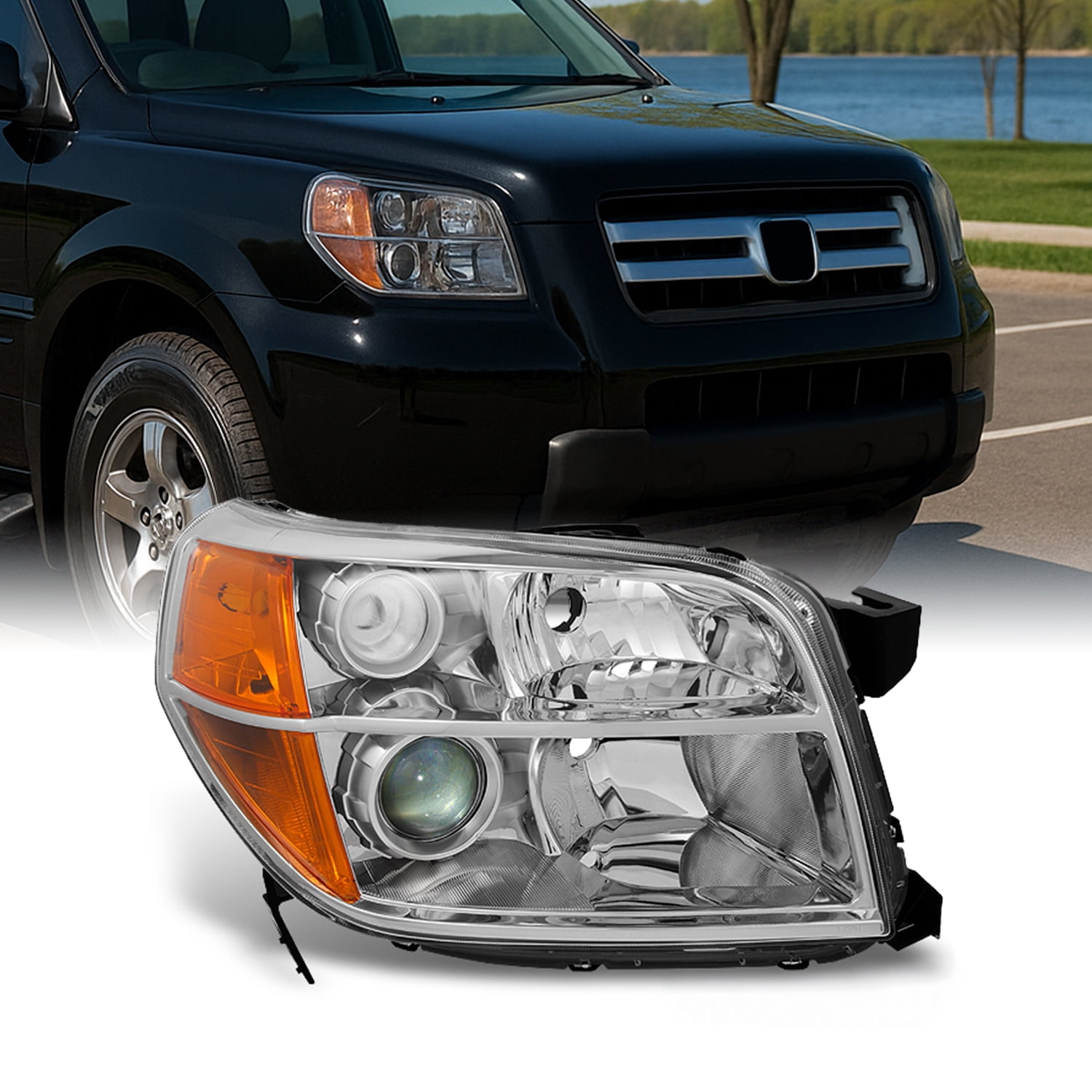 AKKON - For Honda Pilot Clear Chrome Passenger Right Side Front ...