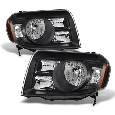 Speedway Motors 7" Black Dietz Type Headlights with Chrome Rings ...