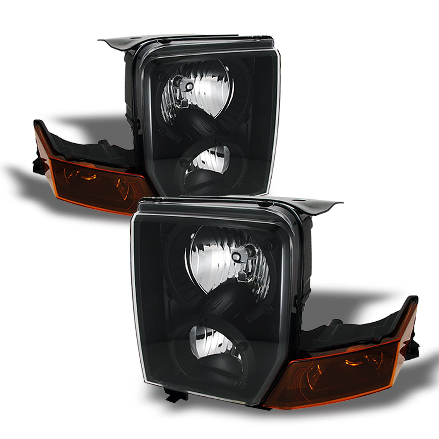 AKKON - Jeep Commander SUV Amber Black Replacement Headlights, Driver ...