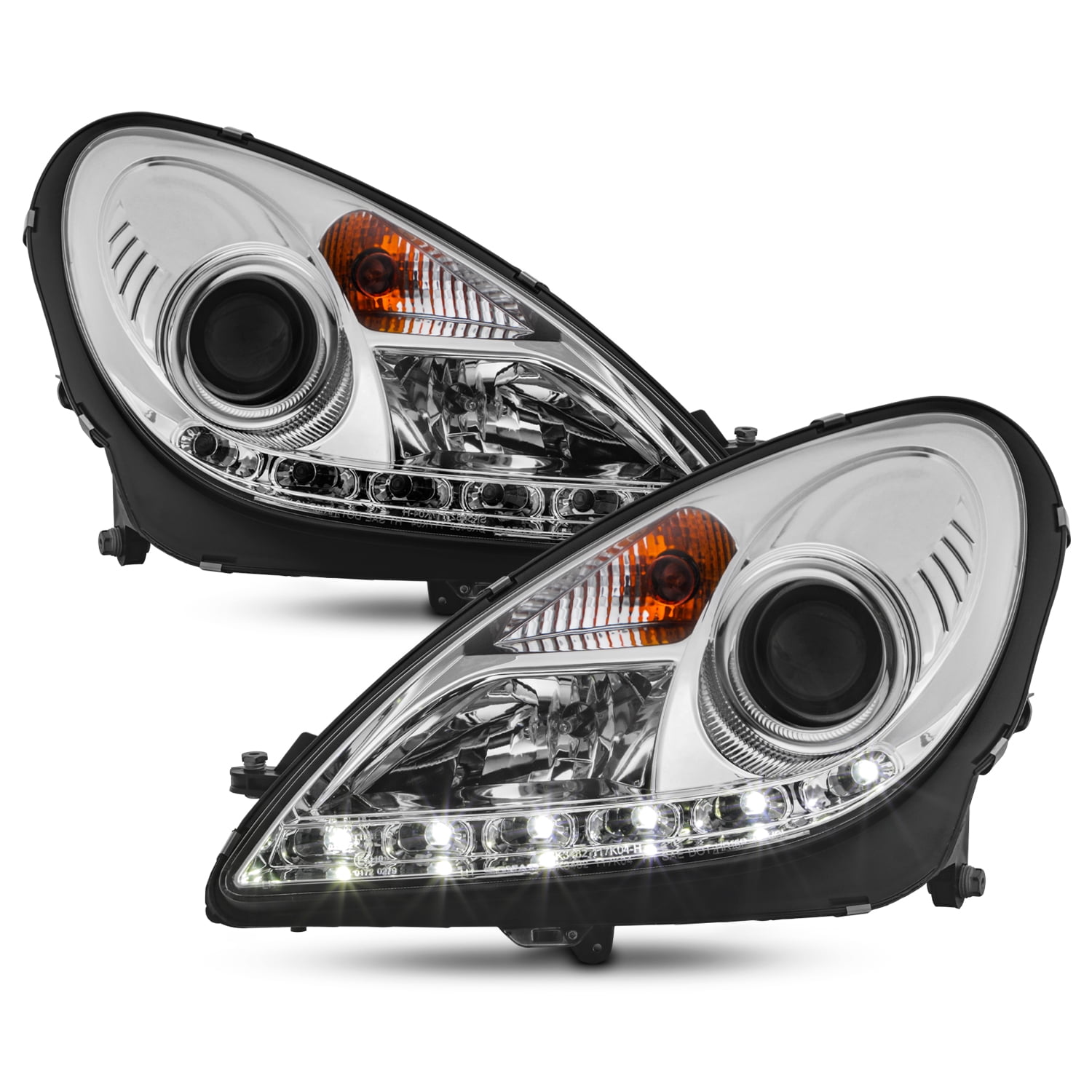 AKKON - For Mercedes Benz R171 SLK-Class Chrome Clear DRL Daylight LED ...
