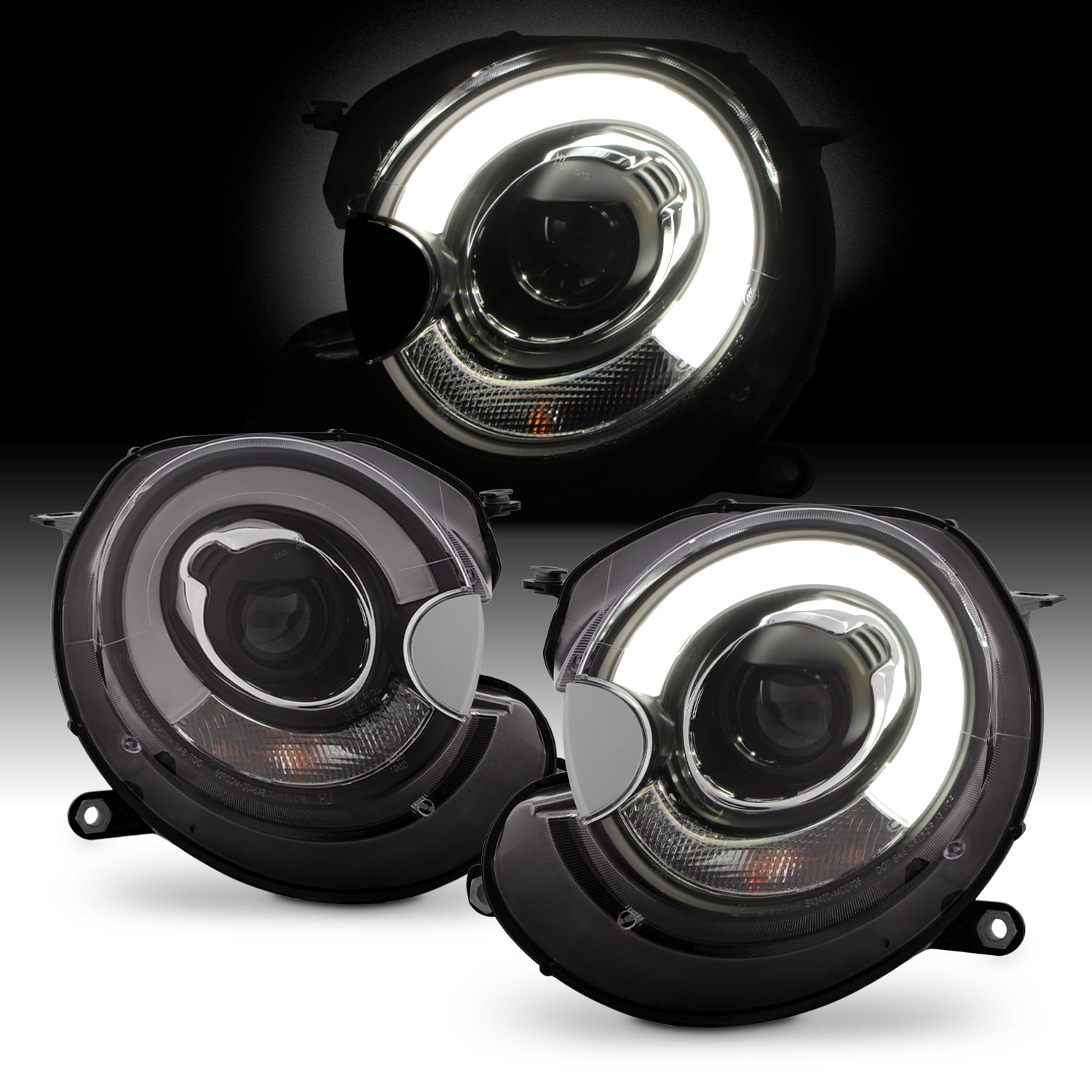 AKKON - For Mini Cooper Sport Coupe Black Bezel DRL Daylight LED ...