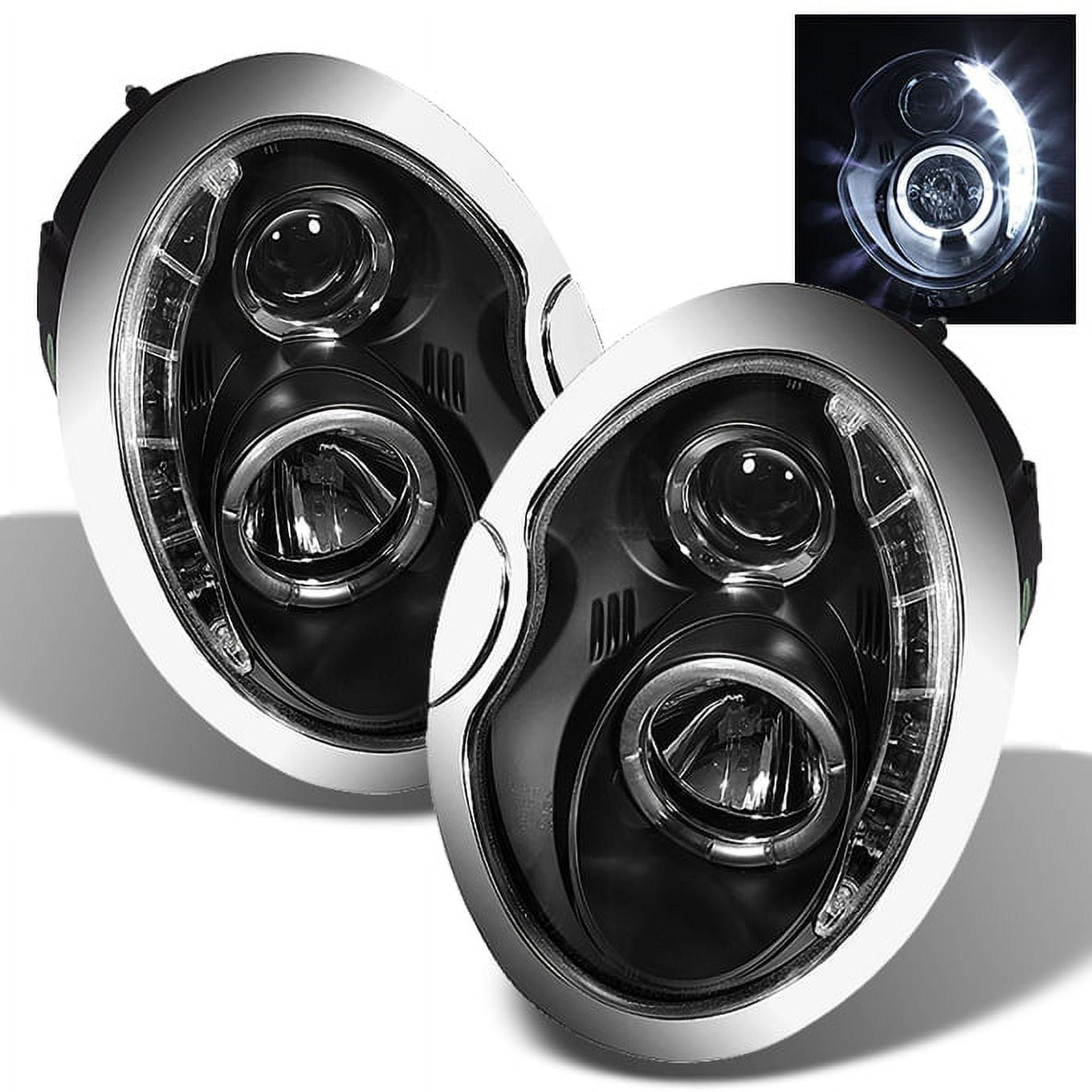 AKKON - For Mini Cooper Sport Coupe Black Bezel DRL Daylight LED ...