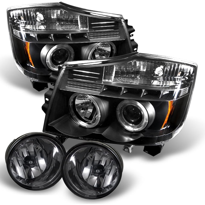 AKKON - For Nissan 2004-2015 Titan 2004-2007 Armada Black Projector LED ...