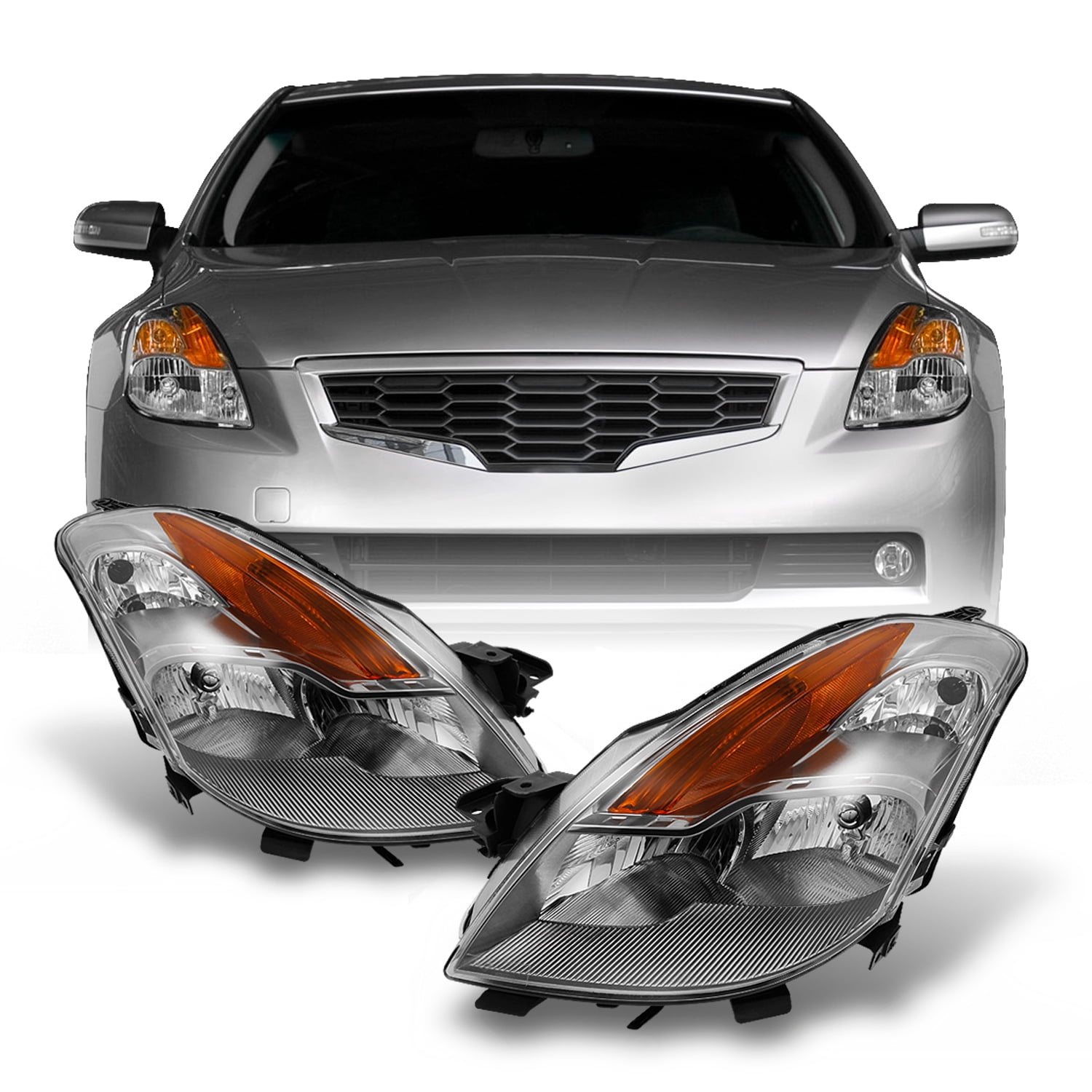 AKKON - For Nissan Altima 2 Doors Coupe D32 Chrome Clear Halogen Type ...