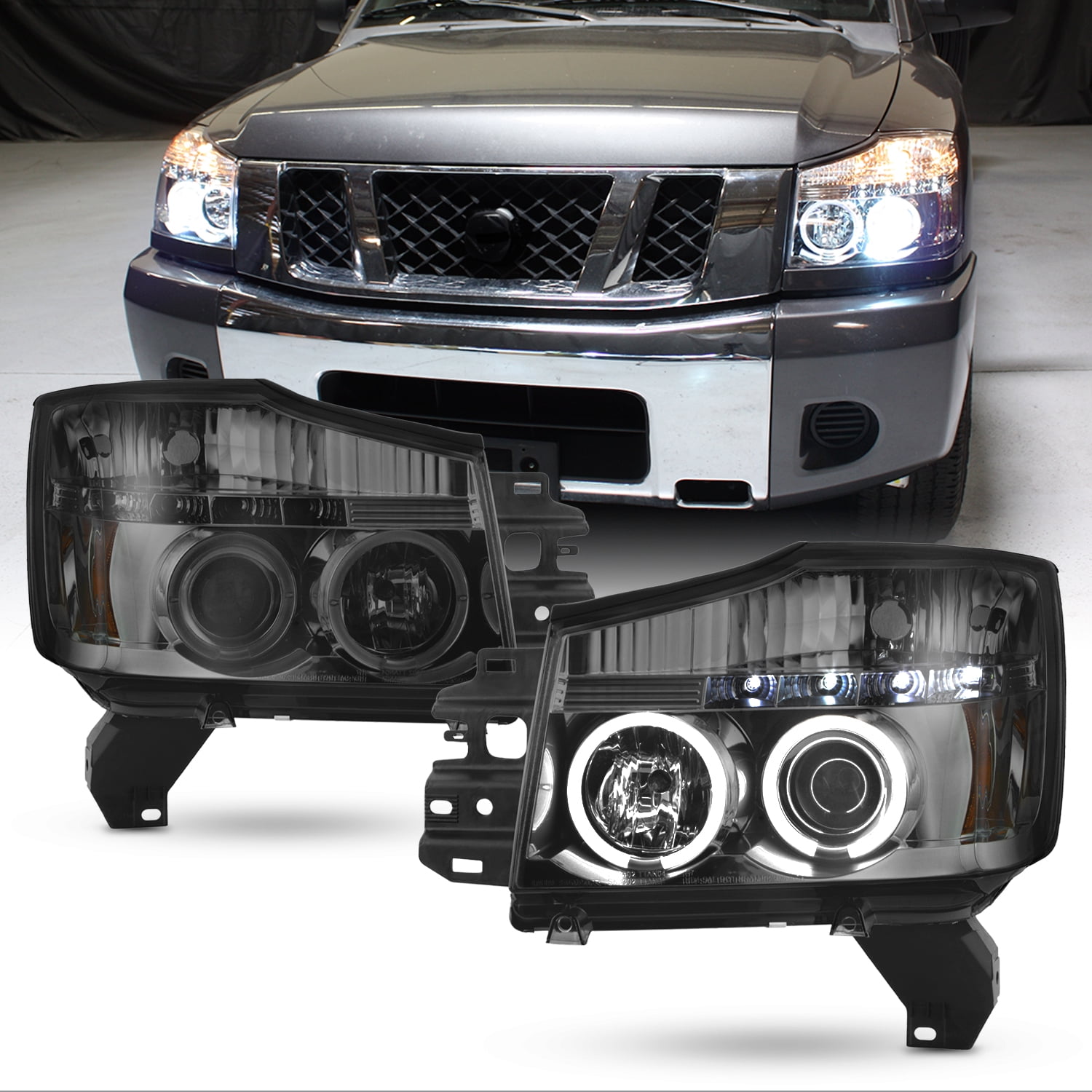 2001-2012 Ranger Headlight Assembly AKKON Black Smoke Projector ...