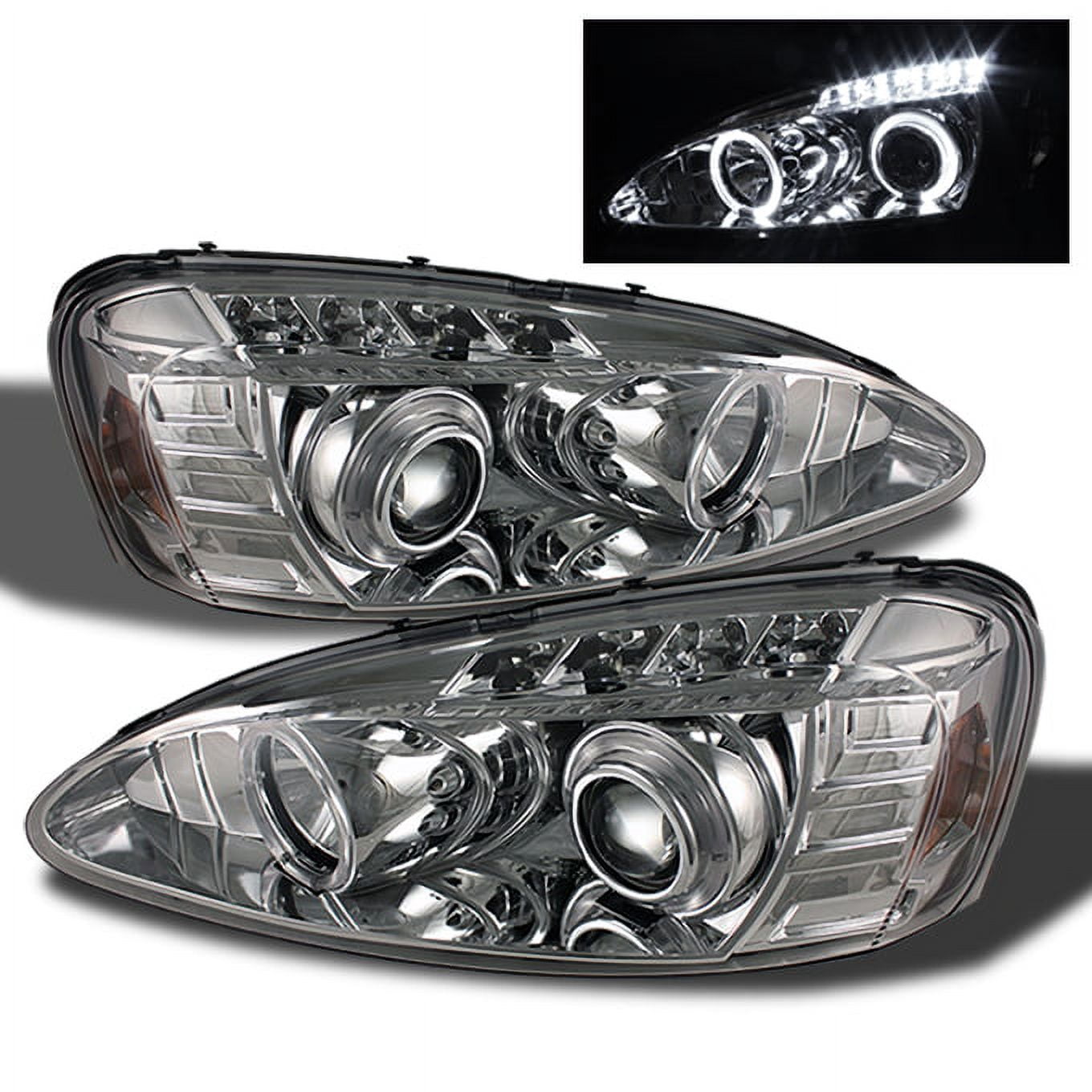 AKKON - For Pontiac Grand Prix Chrome Clear Dual Halo Ring Projector ...
