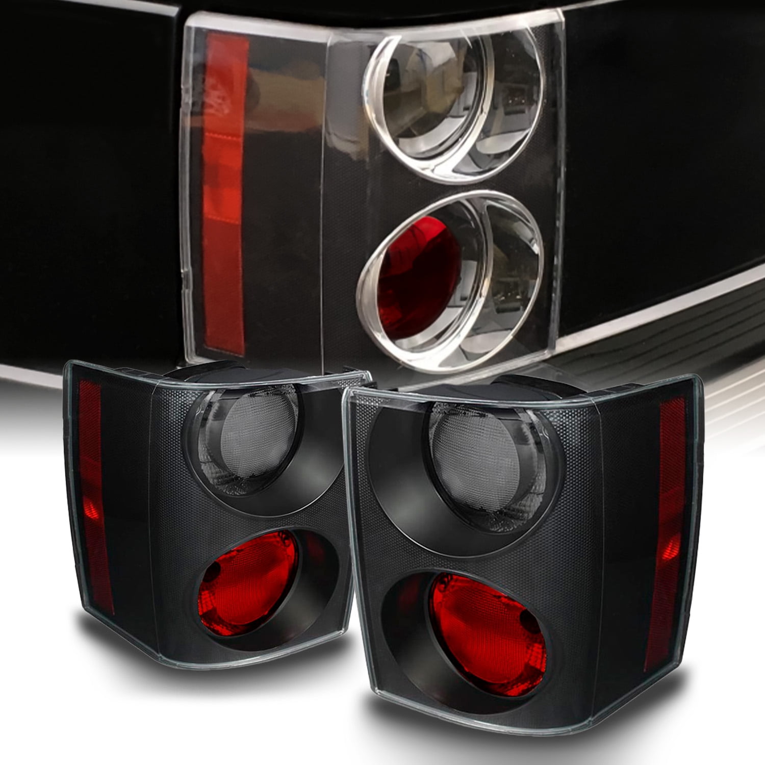 AKKON Red Smoke Tail Lights Replacement, Polished Chrome Housing, Fits ...
