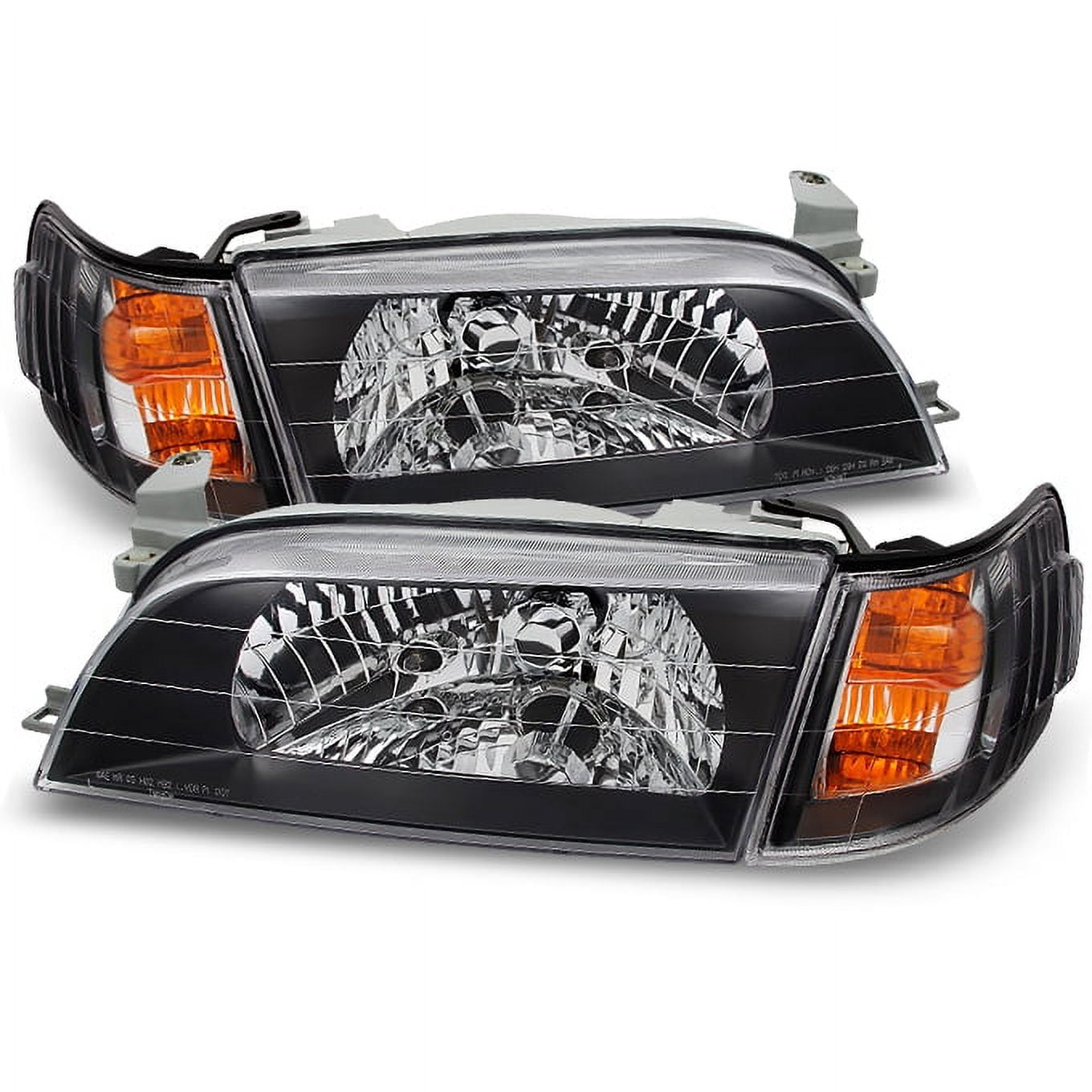 AKKON - For Toyota Corolla Black JDM Headlights Replacement + Amber ...