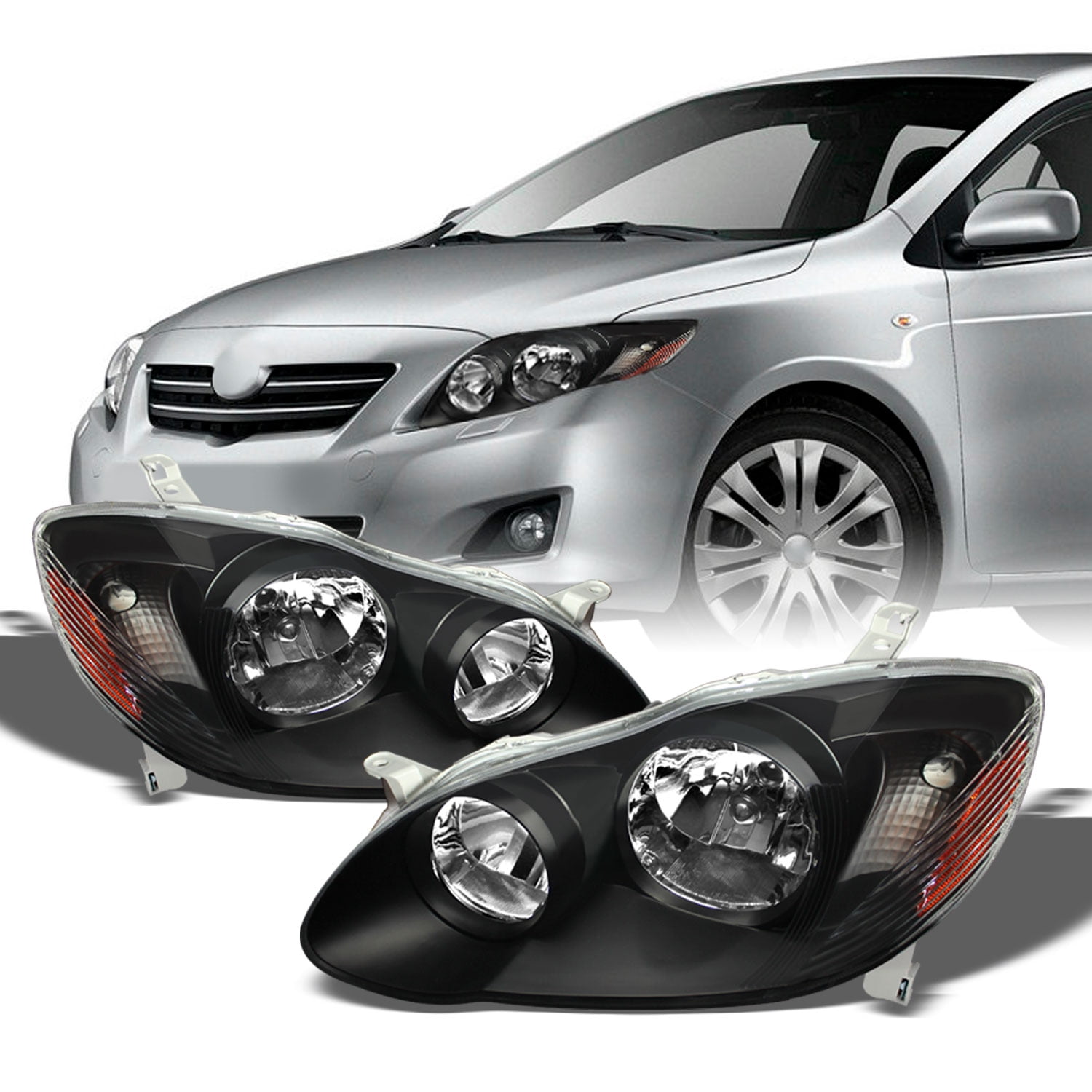 AKKON - For Toyota Corolla OE Replacement Black Headlights Driver ...