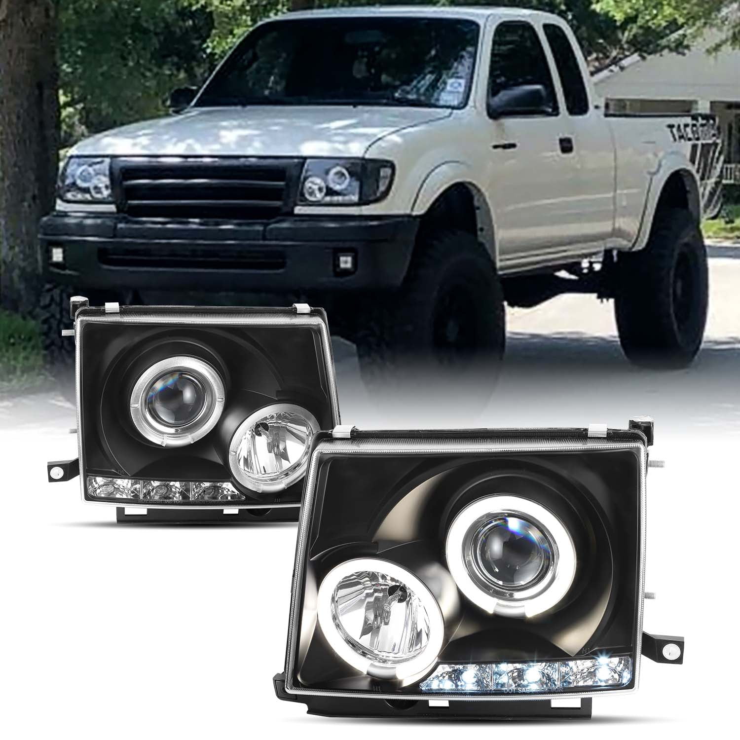 AKKON - Front Light Head Assembly for Toyota Tacoma 2/4WD Black Bezel ...