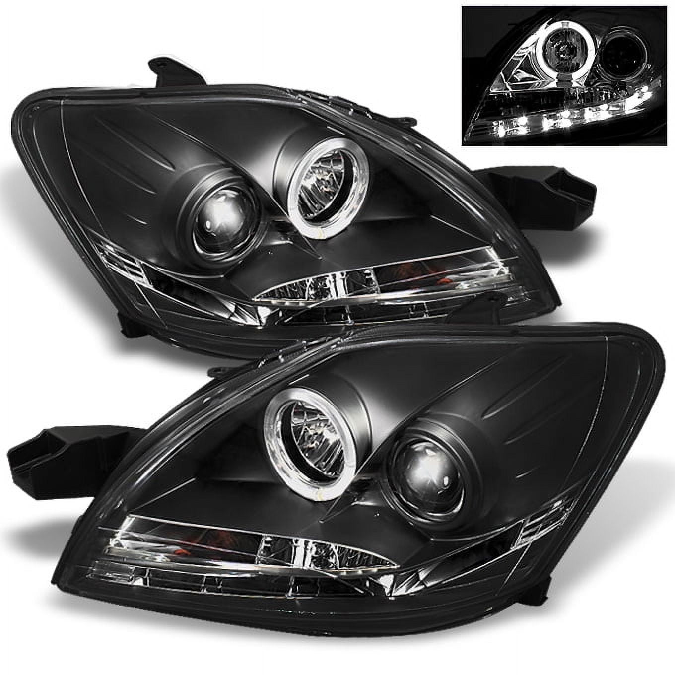 AKKON - For Toyota Yaris Black Bezel Halo Ring DRL Daylight LED Strip ...