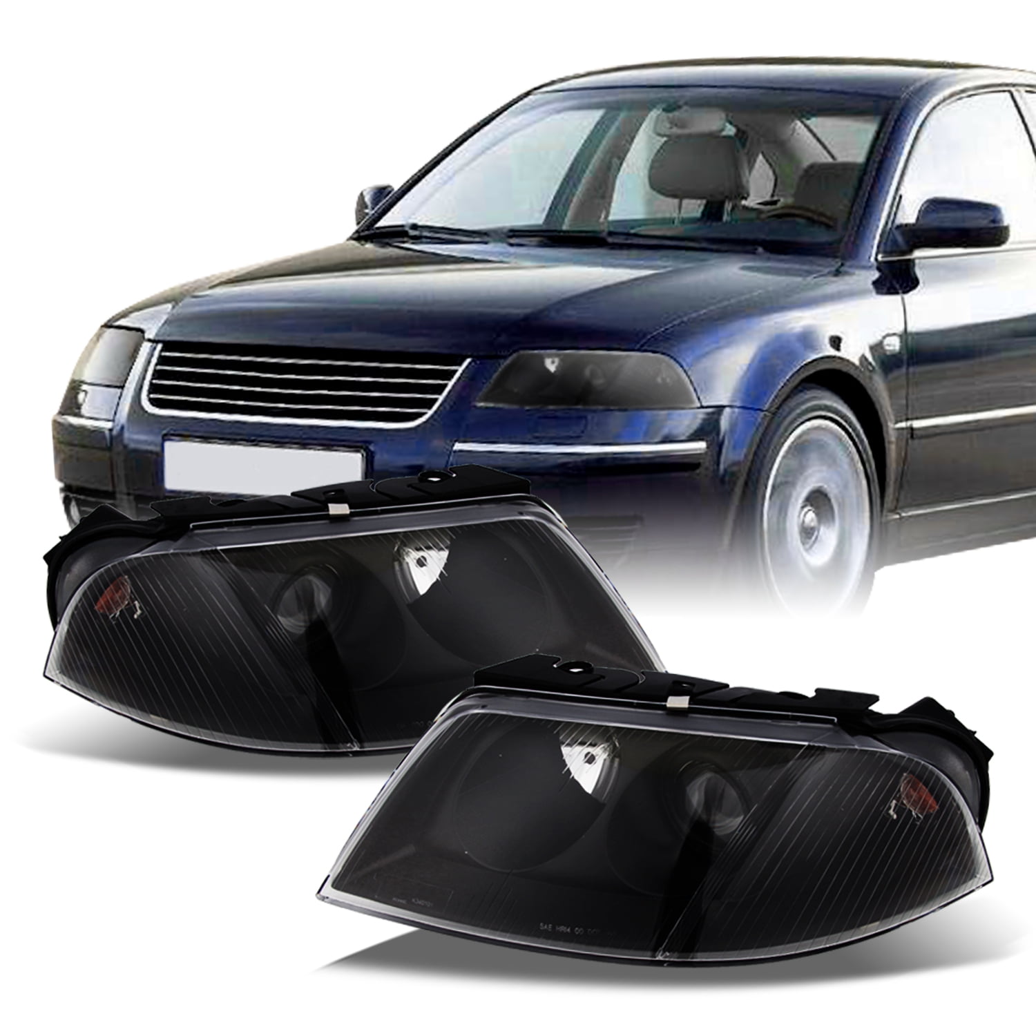 AKKON - For VW Passat Black Housing Replacement Projector Headlights ...