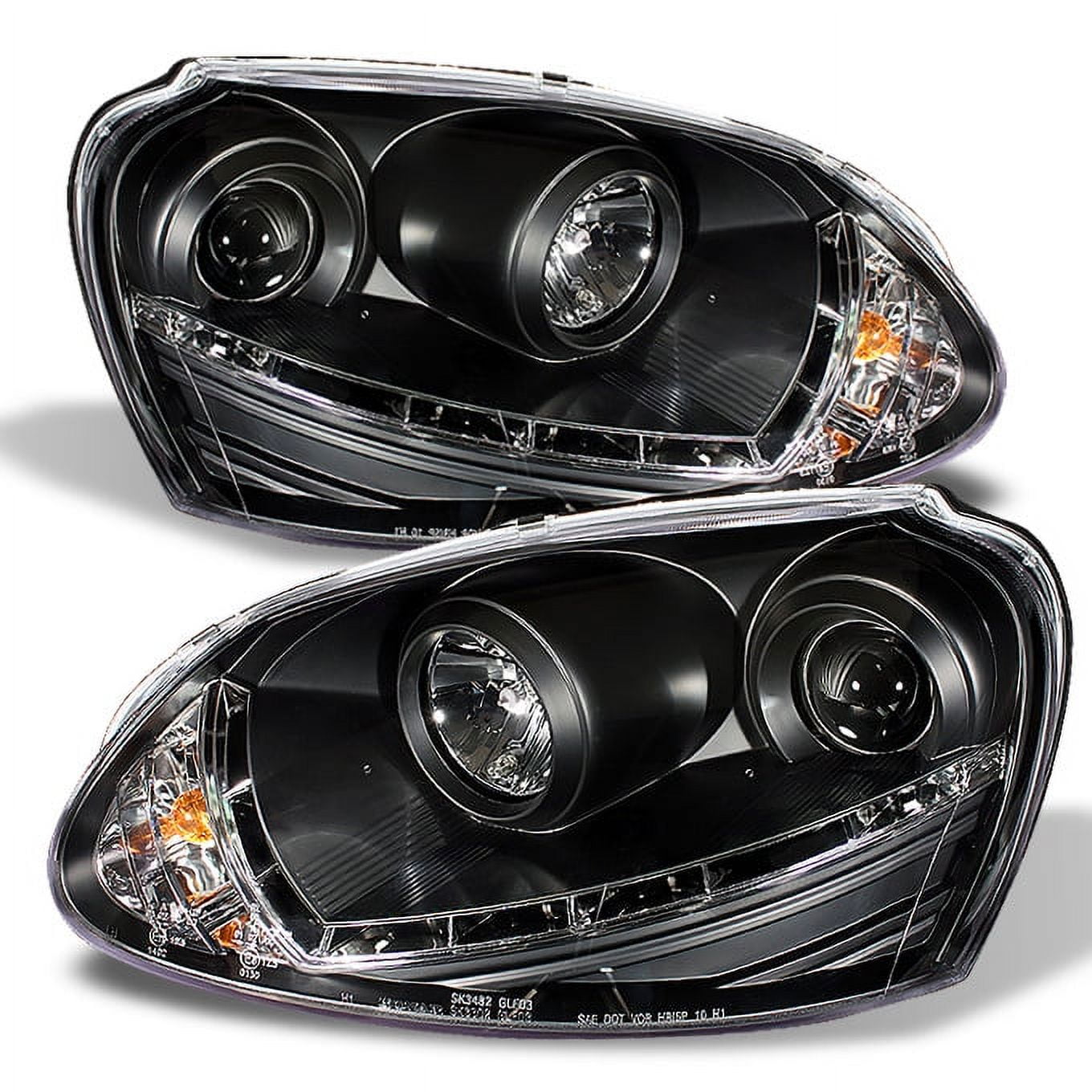 AKKON - For VW Rabbit GTI Jetta R32 Black Bezel DRL Daylight LED Strip ...
