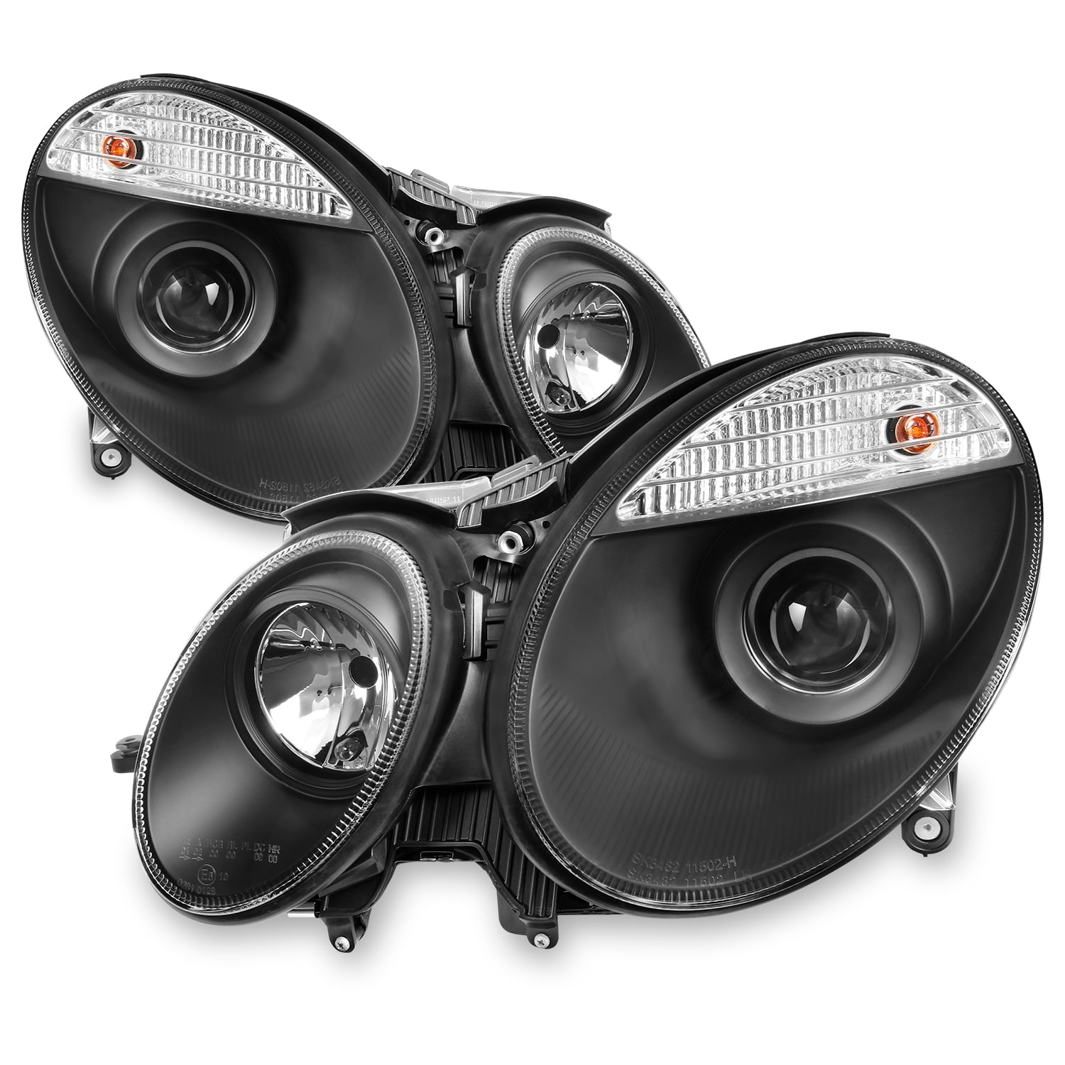 AKKON - [HID/Xenon Type] Black Bezel For 2003-2009 Mercedes Benz W211 E ...