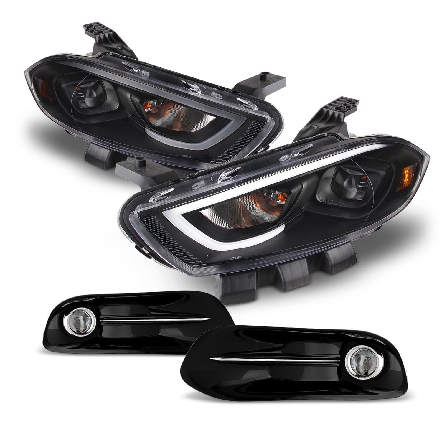 AKKON - LED Headlights + Fog Lamps Set For 2013-2016 Dodge Dart ...