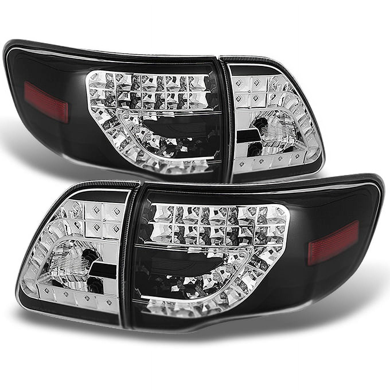 AKKON - 2009-2010 Toyota Corolla LED Tail Lights, Black Housing ...