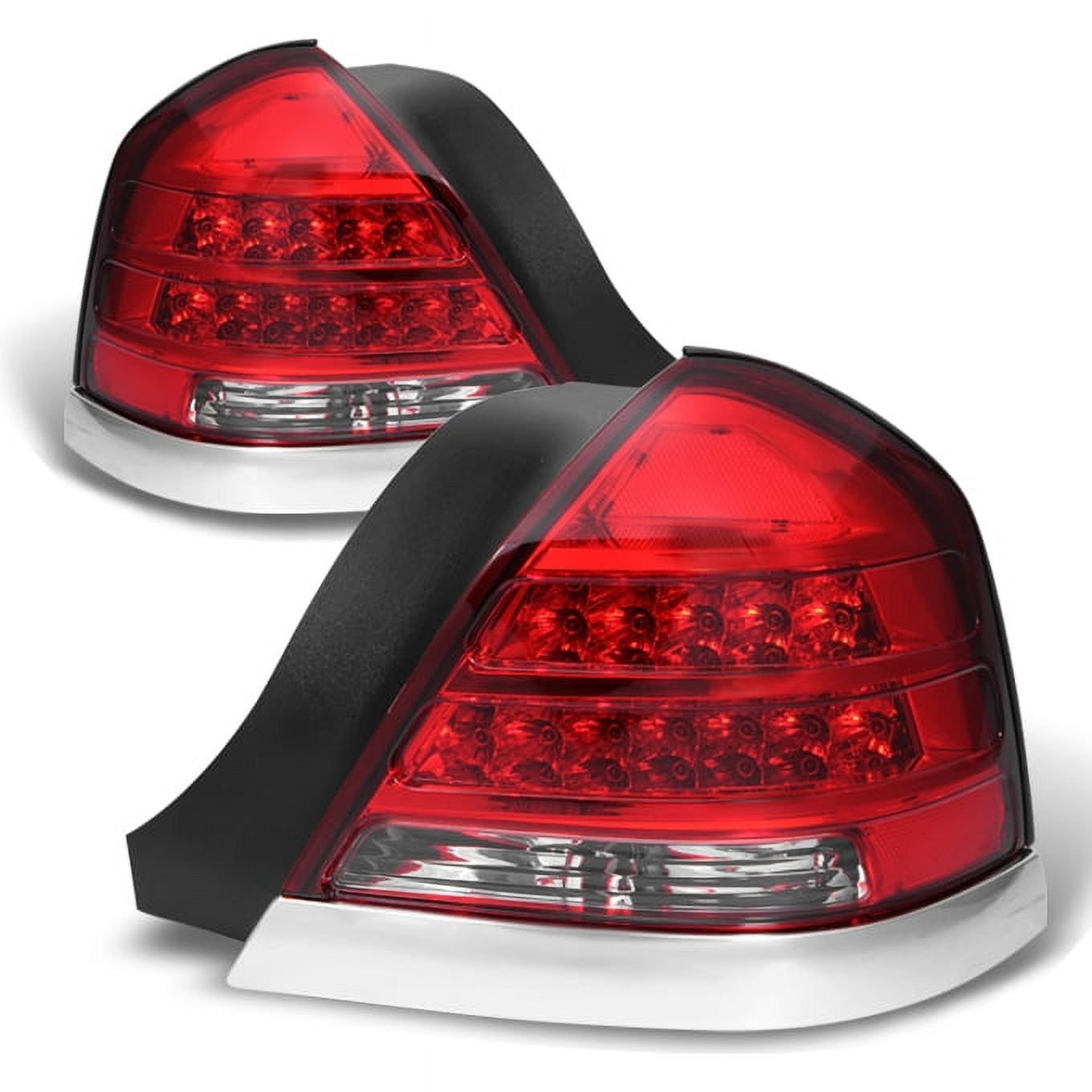 AKKON - Red Clear For 1998-2011 Ford Crown Victoria LED Tail Lights ...