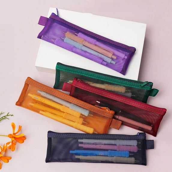 AKLJWH Pencil Case Large Capacity Pencil Box Organizer, Mesh Storage ...