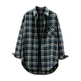 AKOEE Button Down Plaid Shirts for Women Lightweight Jacket Long Sleeve ...