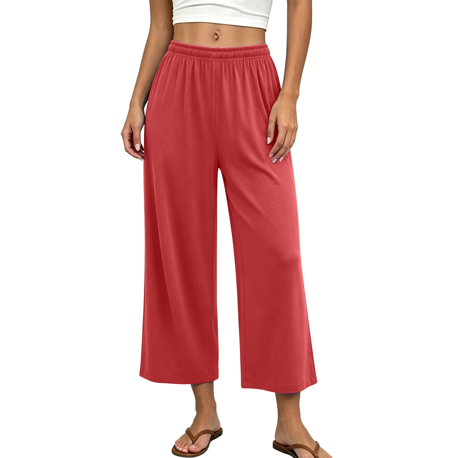 AKOEE Women Comfy Lounge Pants Draped Flowy Lightweight Yoga Casual ...